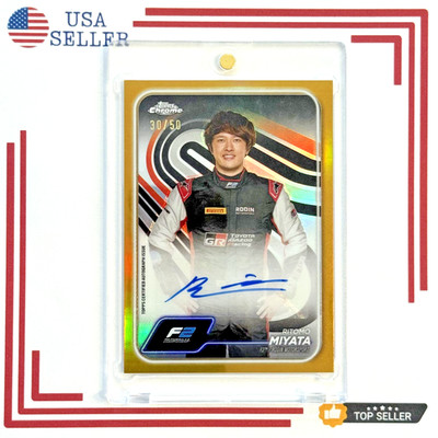 2024 Topps Chrome Formula 1 F1 RITOMO MIYATA Gold Refractor Auto /50 F2 ...