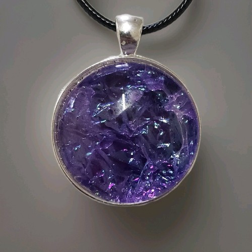 Unique OOAK Statement Art Under Glass Pendant Necklace On Cord ...