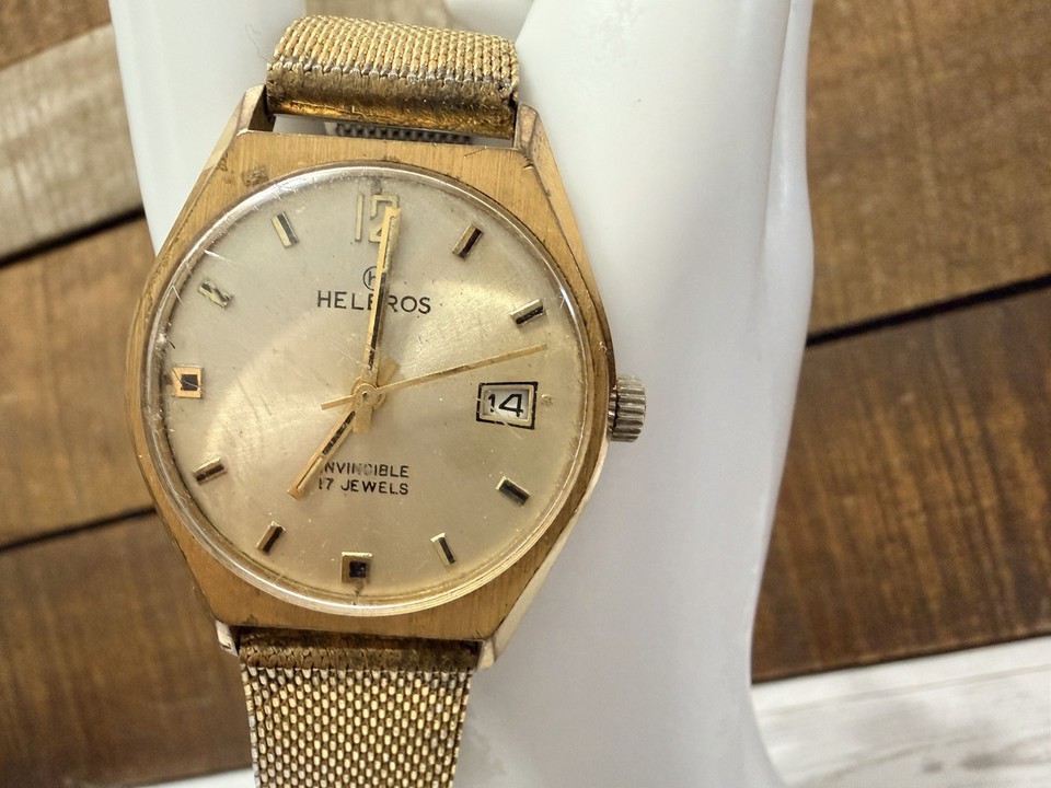 Helbros Invincible 17 Jewels Men's Mechanical Watch Vintage Parts or ...