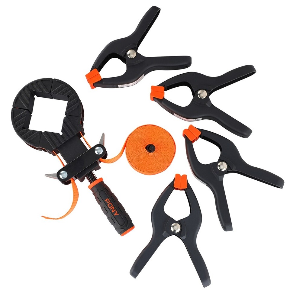 PONY 5-in-1 Band Clamp 4PC 6-2/7" Spring Clamp Frame Clamping Strap ...
