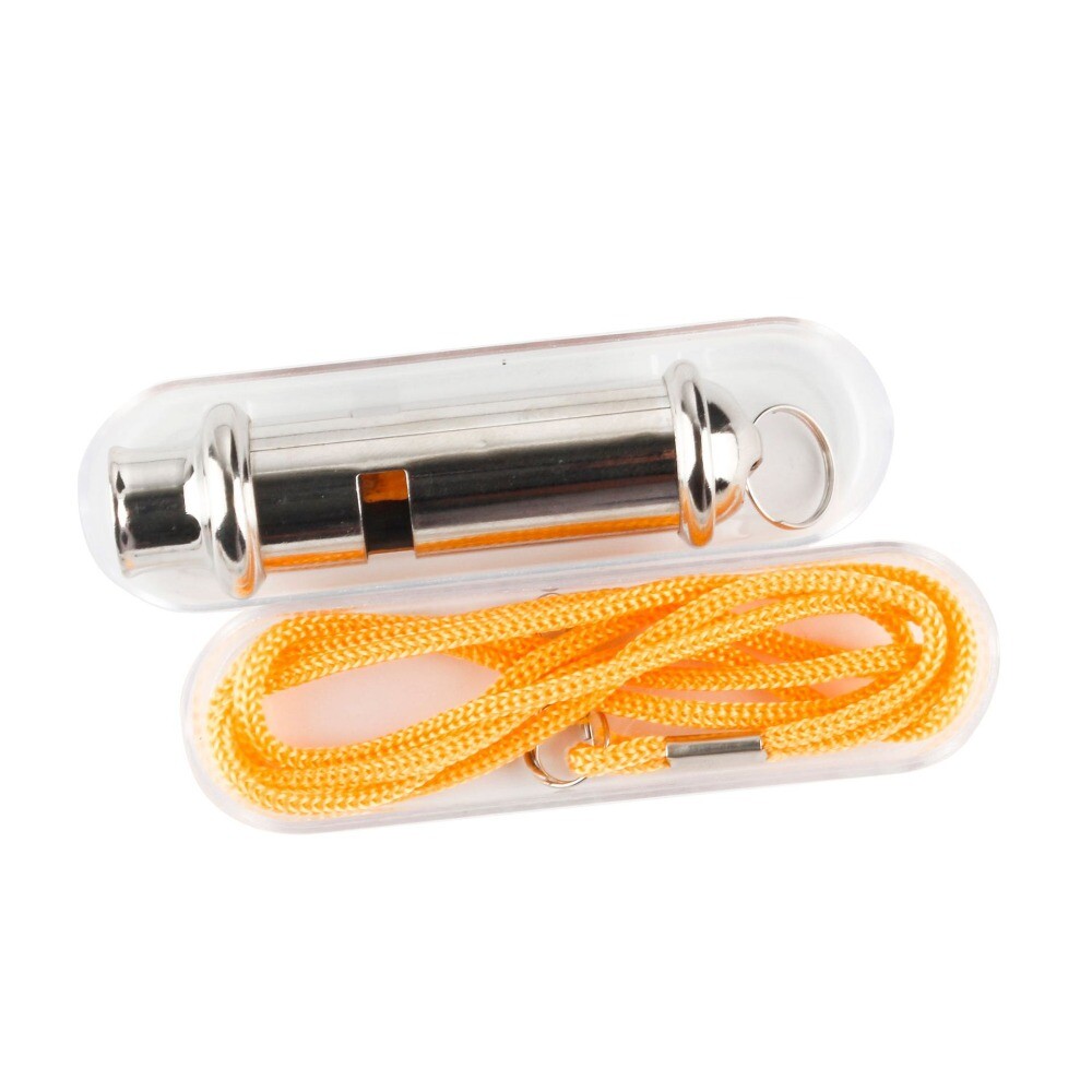 Stainless Steel Police Whistle With Neck Chain Outdoor Whistle Metal ...