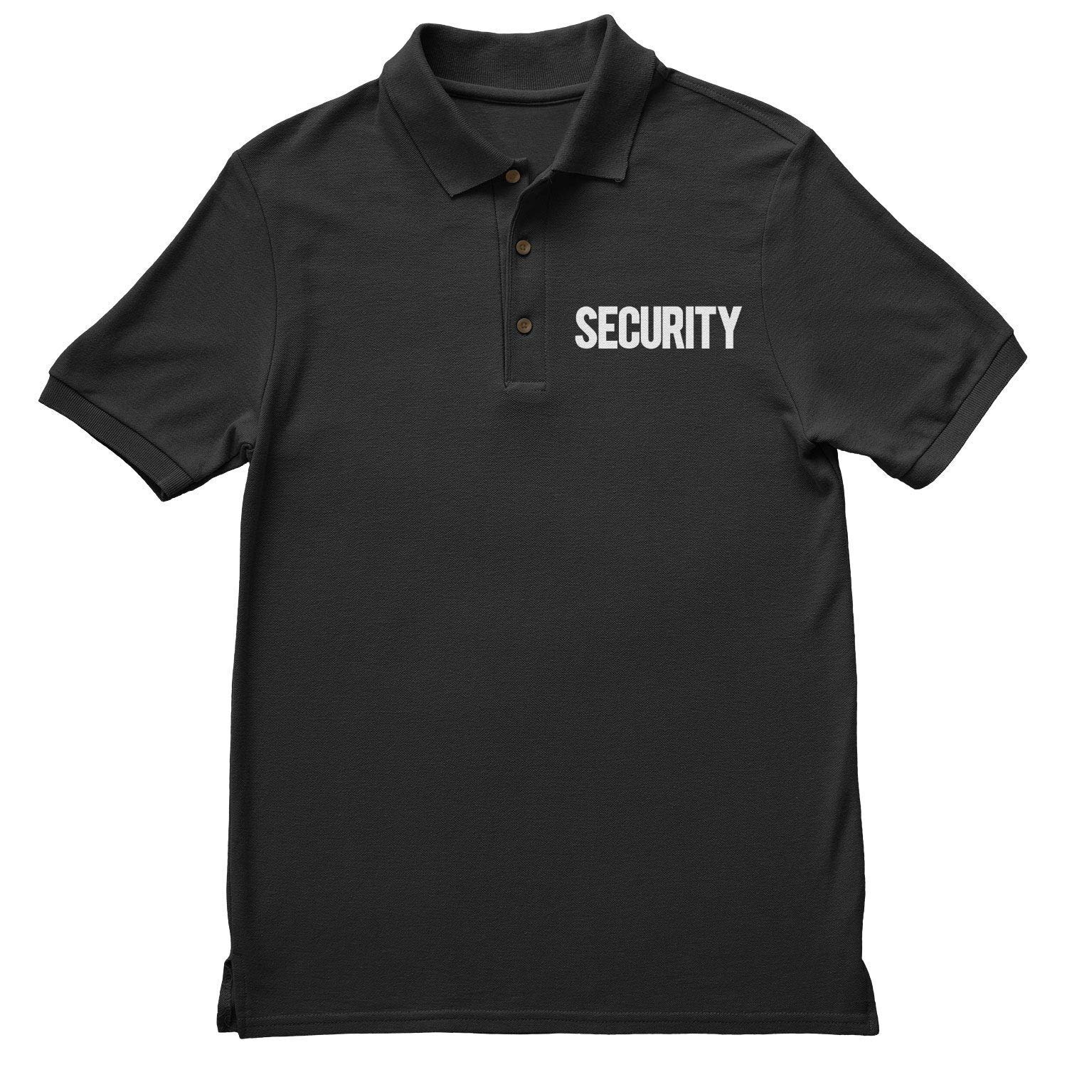 Mens Security Polo Shirt Front Back Print Tee Staff Event Uniform NYC ...
