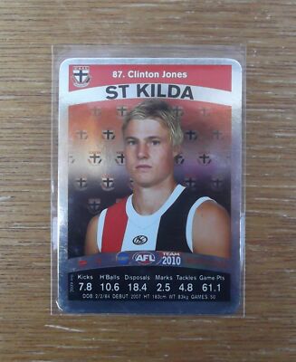 2010 AFL Teamcoach Silver card 87 Clinton Jones - St Kilda | eBay Australia