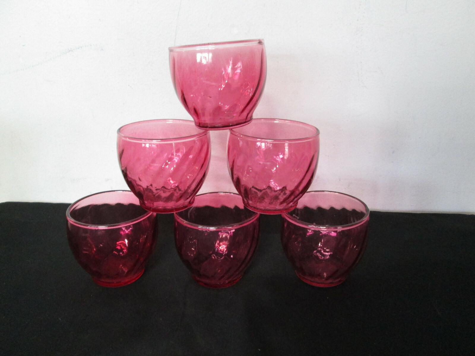 Set of 6 Pink Tinted Glass Tea Light/Votive Candle Holders, Unbranded ...