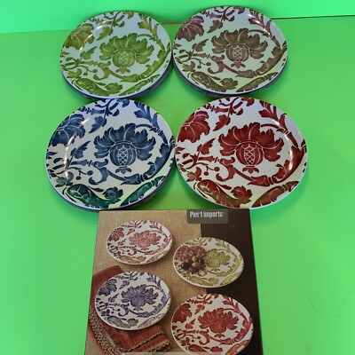 Pier 1 Imports Appetizer Plates. set of 4 Colorful Plates | eBay