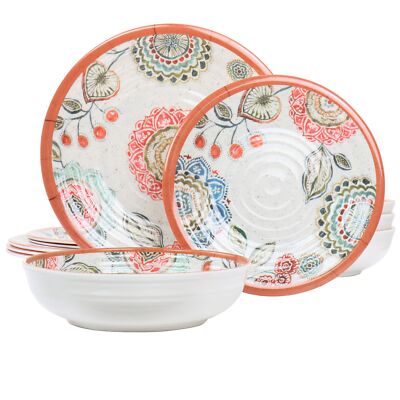 Elama Ester 12 Piece Melamine Dinnerware Set | eBay