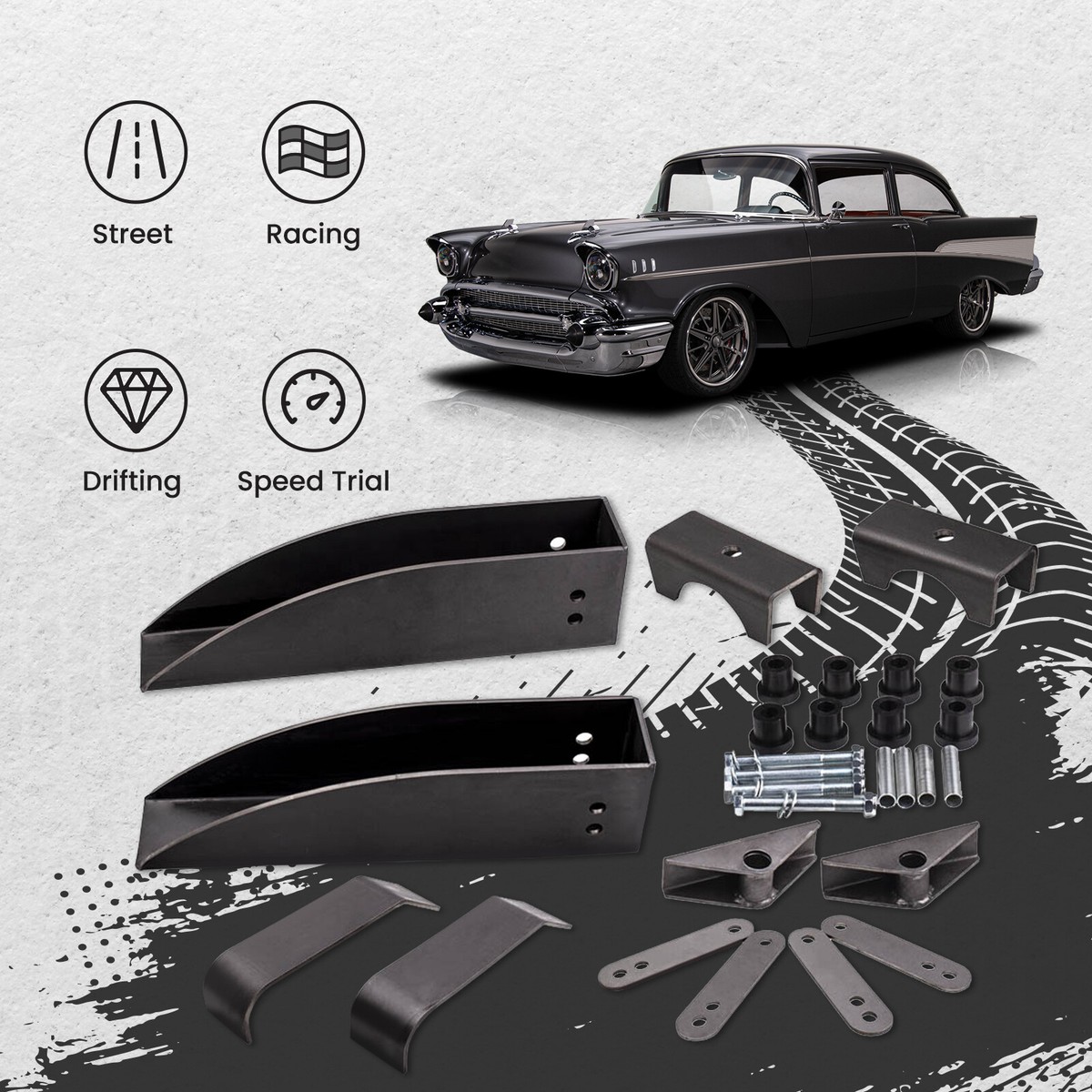 Air Spring Kit 1955-1957 Chevrolet Bel Air Leaf Spring Relocation Kit ...