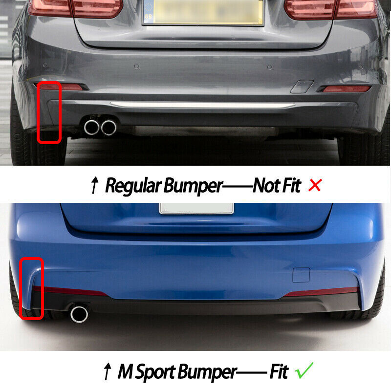 2012-2018 BMW F30 F31 M Sport Rear Bumper Diffuser Quad Exhaust Carbon ...