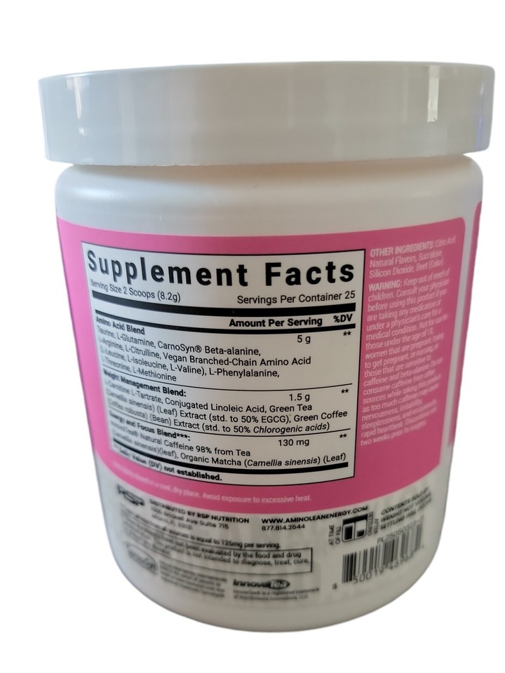 RSP AminoLean 5G Amino Acids *Pink Lemonade* 25 Servings (7.94oz) 03 ...