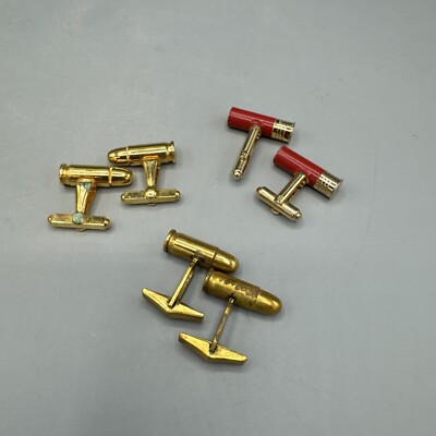 Cuff Links Bullet Style & Western Super X Shot Gun Shell (Some Tarnish ...