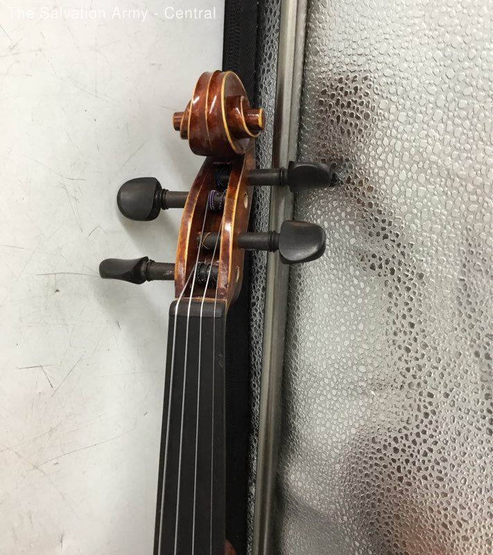 Brown Wooden 4 String Musical Instrument Acoustic Violin With Bow And ...