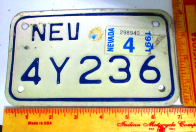 1991 Nevada motorcycle license plate Nv MC collectible biker garage ...