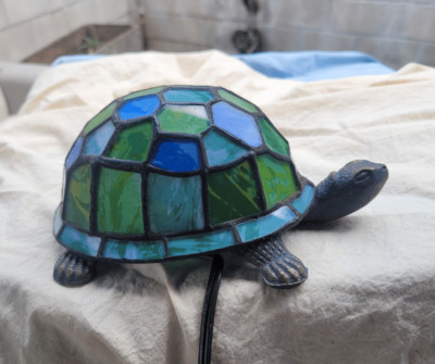 Tiffany Style Stained Glass Turtle Lamp Night Light Multicolor NWOT | eBay