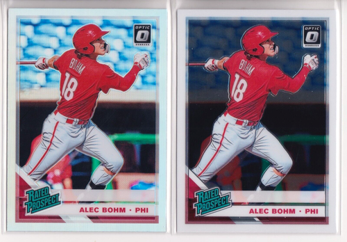 Alec Bohm 2019 Donruss Optic Rated Prospects Holo Prizm #3 & Base Rated ...