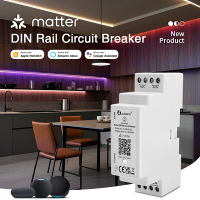 220V Matter WiFi Smart Switch DIN Rail Circuit Breaker ON/OFF for ...