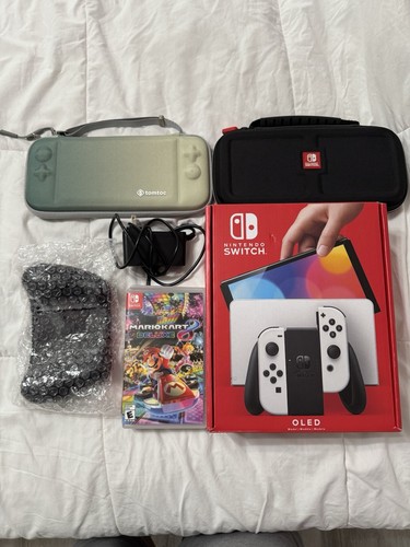 Nintendo Switch OLED White Bundle W/3 Games Extra Remote 400GB SD Card ...