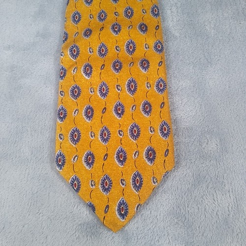 Robert Talbott Studio Mens Silk Tie Yellow Geometric Pattern 59" x 3.5" | eBay