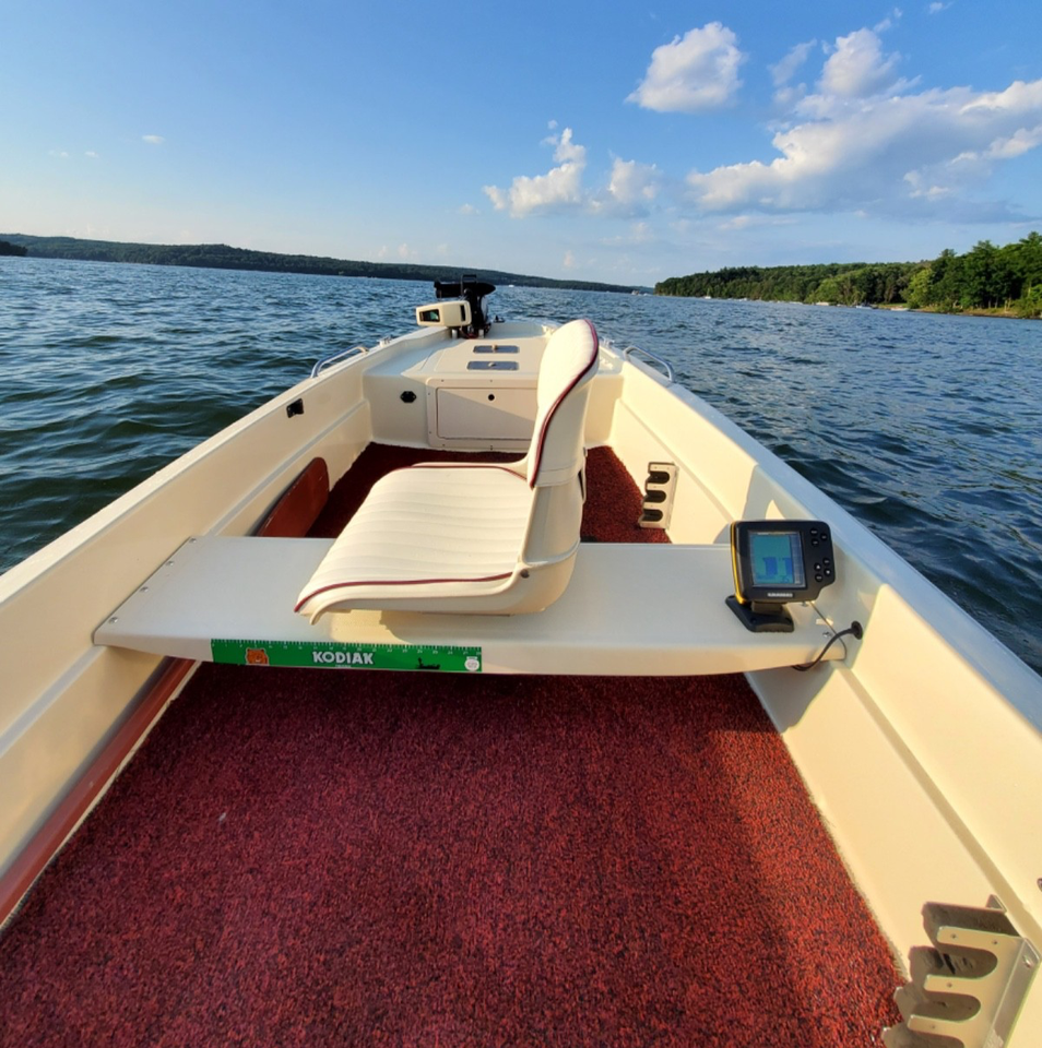 🇺🇸 SCOUT 141 SMALLEST SKIFF 14FT BASS BOAT HONDA 9.9 LOW HRS & TROLLING ...
