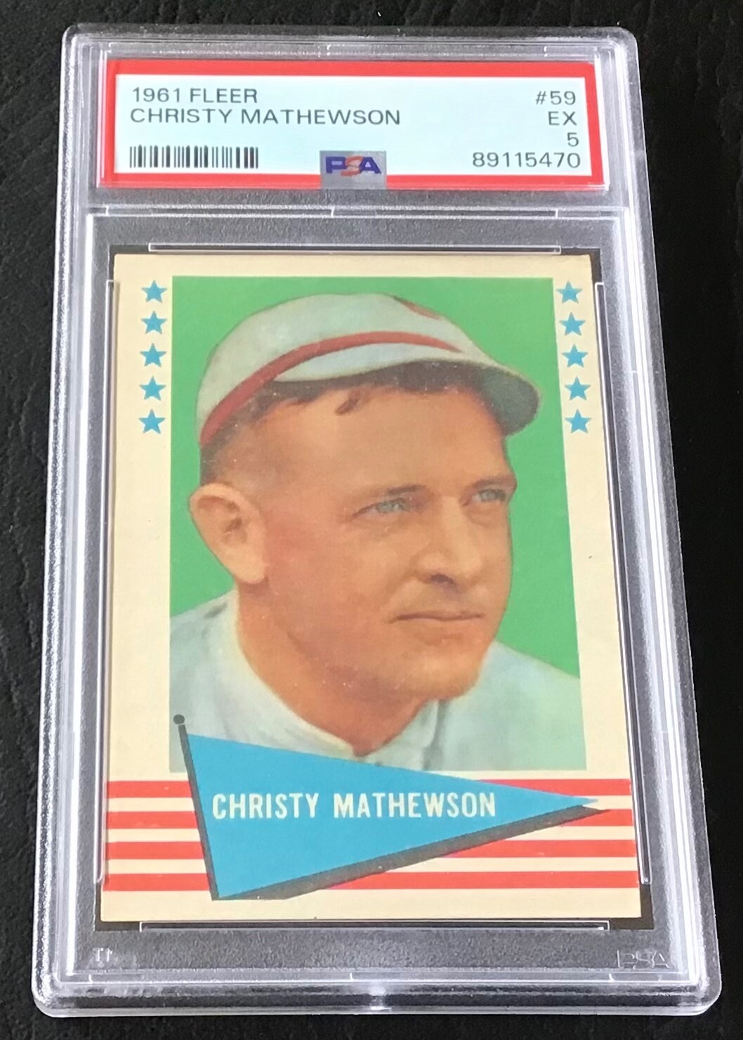 1961 Fleer Greats Baseball Trading Card #59 Christy Mathewson PSA 5 EX ...