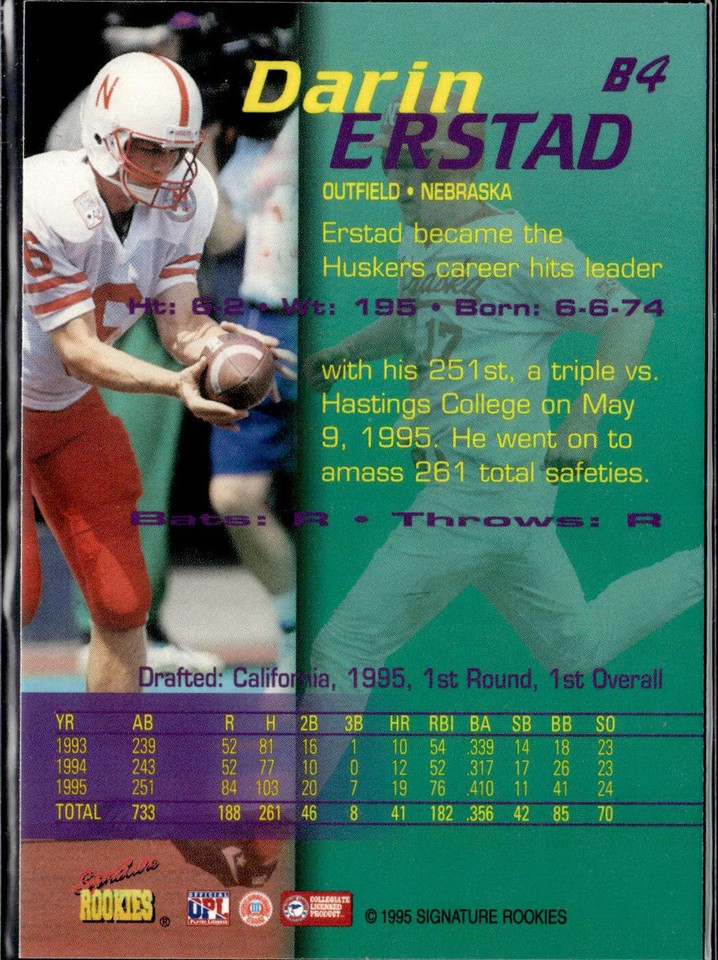 1995 Signature Rookies #B4 Darin Erstad NM | eBay