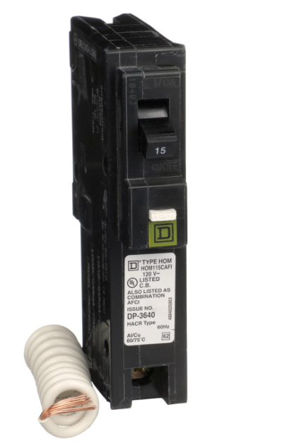 Square D HOM115CAFI 1 Pole 15A Wired Arc-Fault Circuit Breaker | eBay