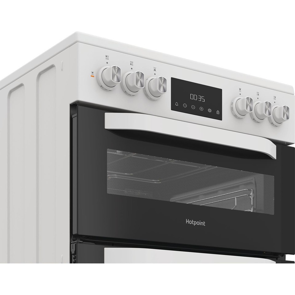 Hotpoint HDD6GDC2W Free Standing Dual Fuel Cooker with Gas Hob 60cm ...