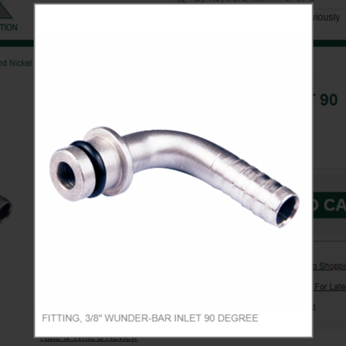 FITTING, 3/8" WUNDER-BAR INLET 90 DEGREE # 7068 | eBay