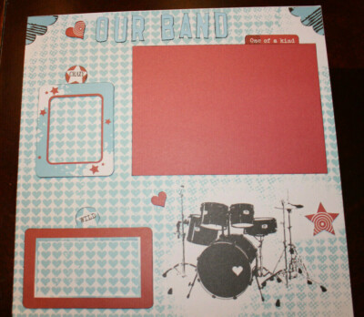 Band scrapbook layout page 12 x 12 Handmade photo ready school or group ...