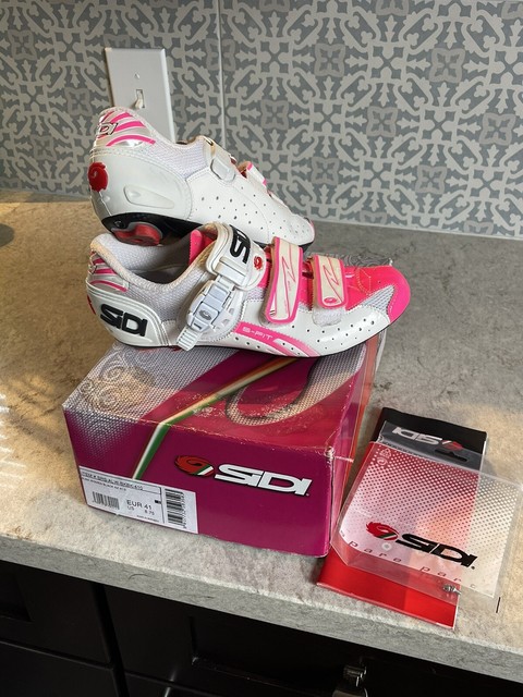 SIDI Genius FIT Carbon Road Bike Shoes White Pink EU 41 Womens 8.5 for ...