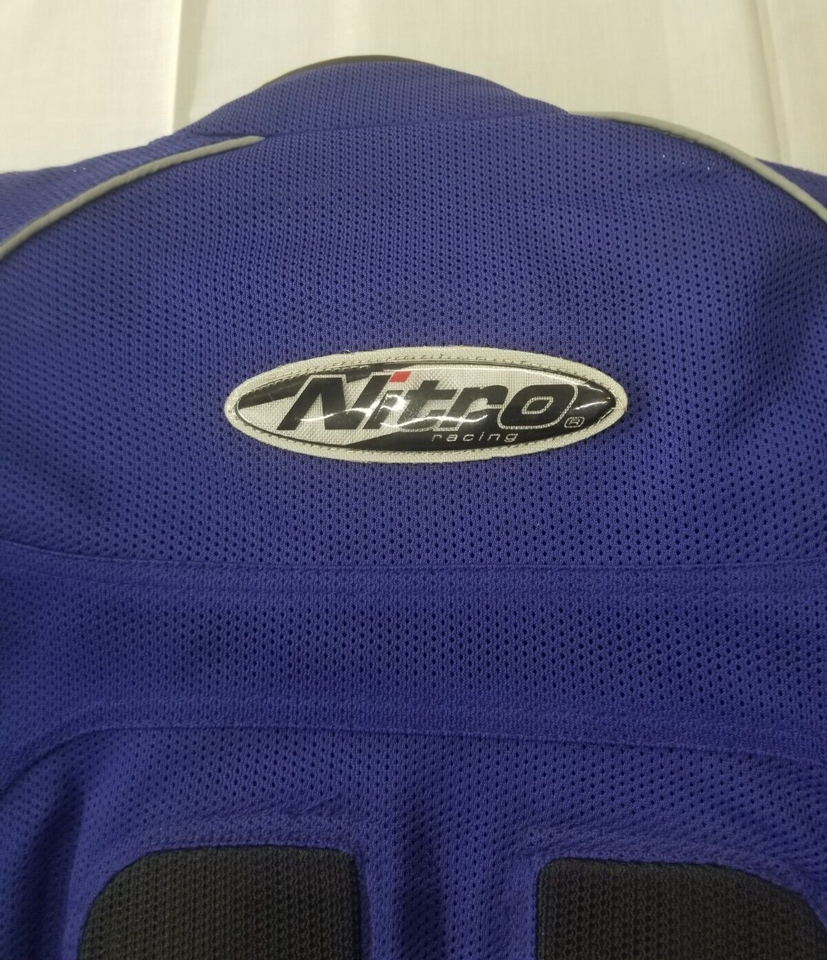 Nitro Racing Full Zip Padded Motorcycle Jacket Blue Size Medium INV.# M ...
