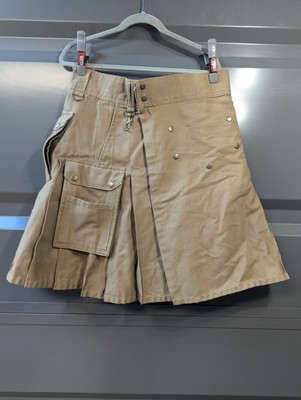 Kilted Bros Scottish Highland Kilt Men 38 Brown Utility Cotton Canvas ...
