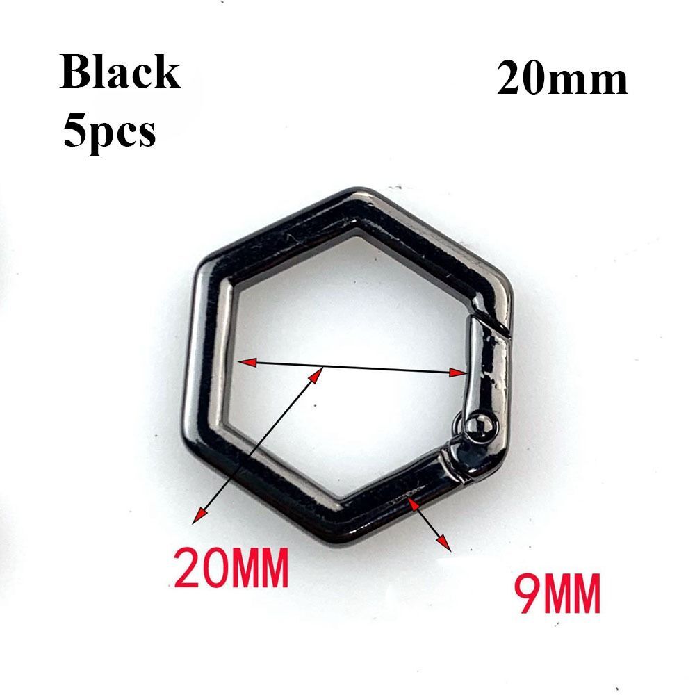 5pcs 20/25/32mm Spring Hexagon-Ring Buckles Snap Clasp Clip Purses ...