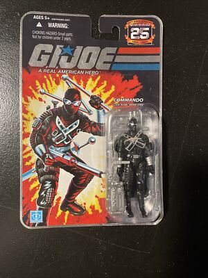 HASBRO 2008 GI JOE 25th COMMANDO SNAKE EYES V34 ACTION FIGURE MOSC ...