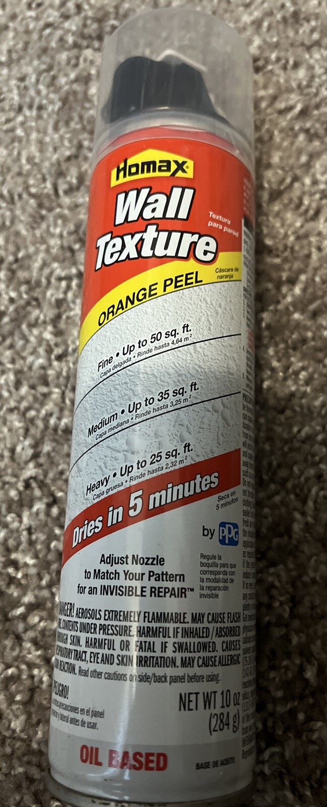 HOMAX 4050 Wall Textured Spray Patch White, 10oz Orange Peel, 50 sq ft ...