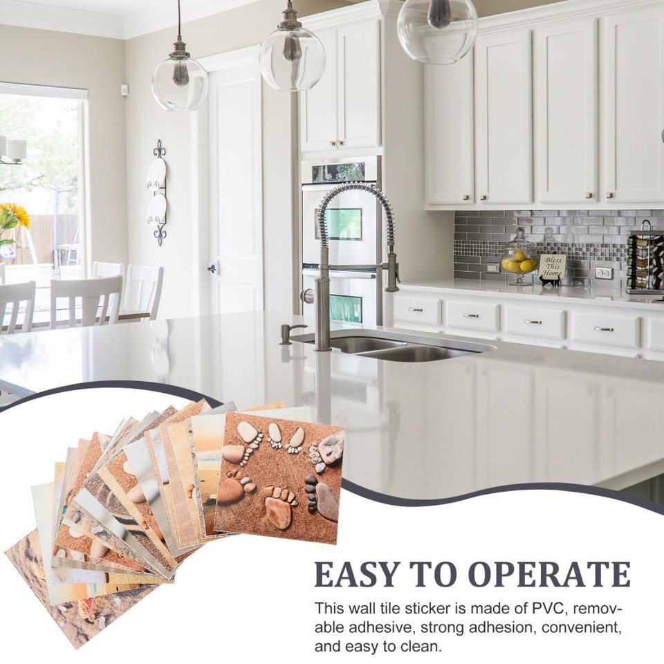 24 Pcs Tile Sticker Bohemian-style Wall Stickers Kitchen Bathroom ...