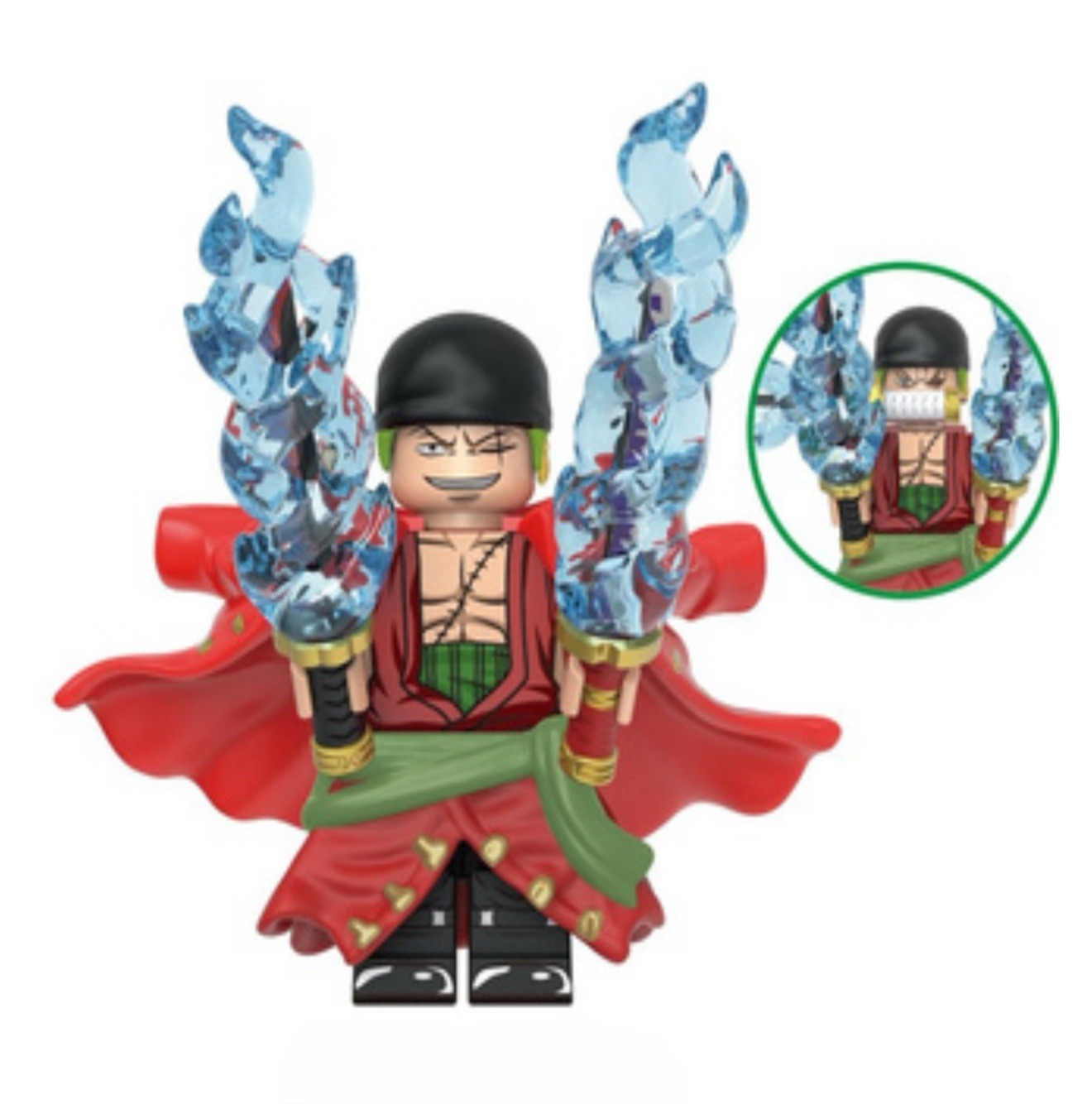 CUSTOM One Piece Roronoa Zoro Minifigure with three swords | eBay