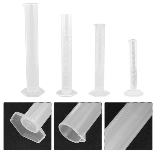 4pcs Transparent Plastic Graduated Tube Liquid Measurement Graduated ...
