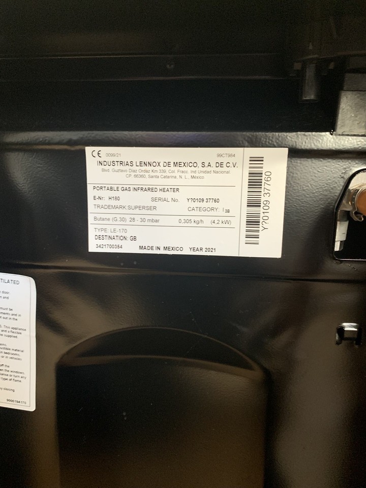 Superser H180 Gas Heater Cabinet | eBay UK