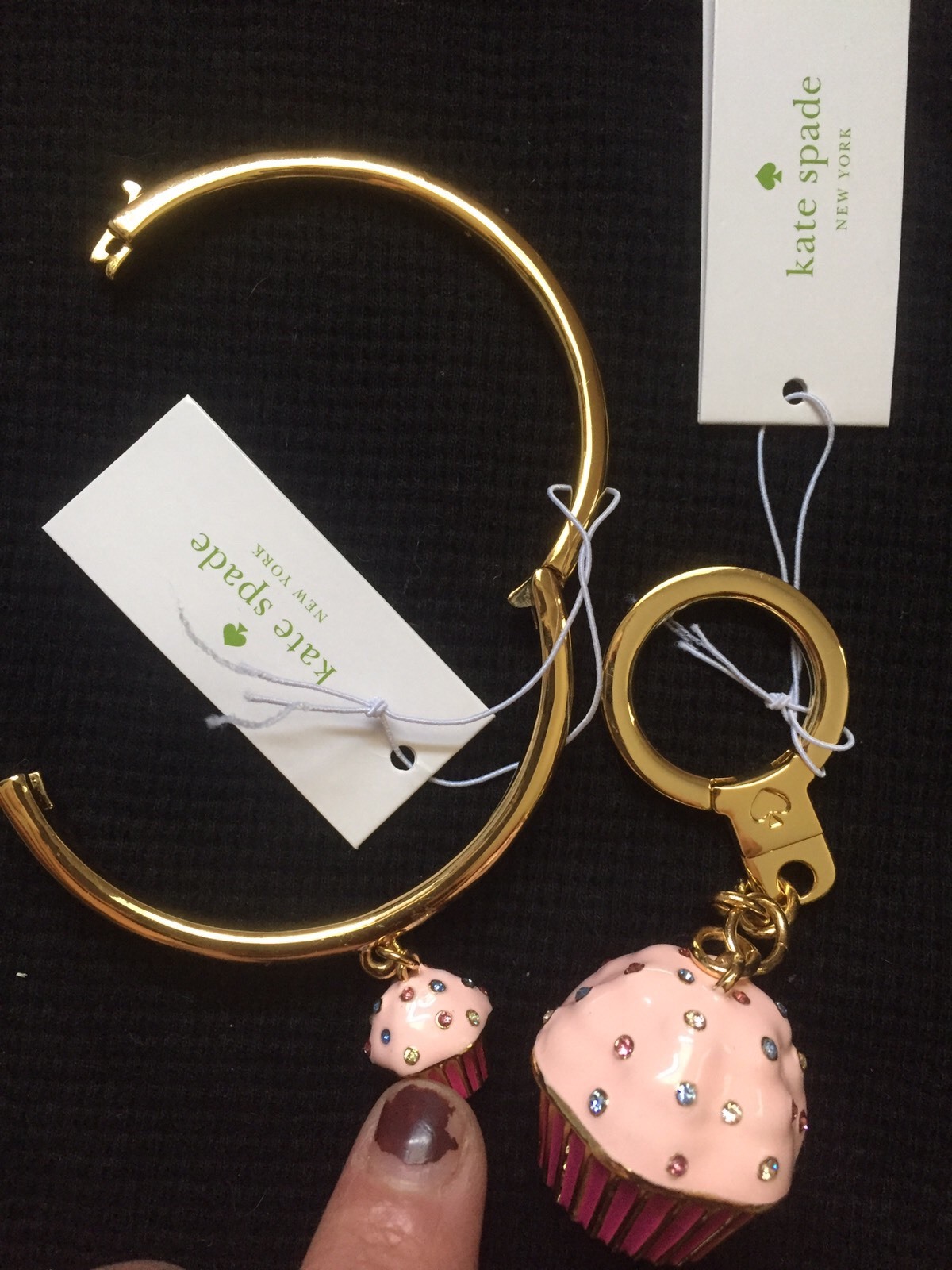 Kate Spade Cupcake Bracelet And Key Chain Fob Lot Of 2 NWT | eBay