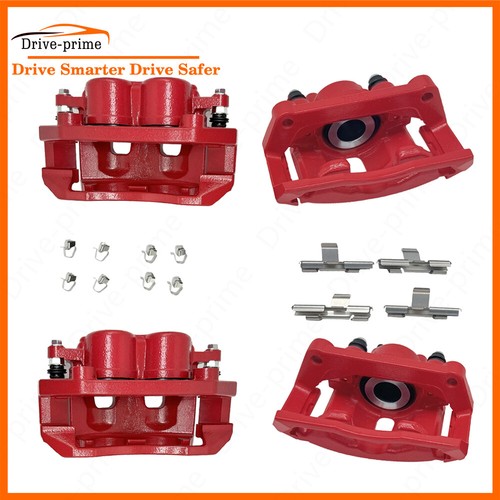 4Pcs Front and Rear Left & Right Red Brake Calipers w/Bracket For Dodge ...