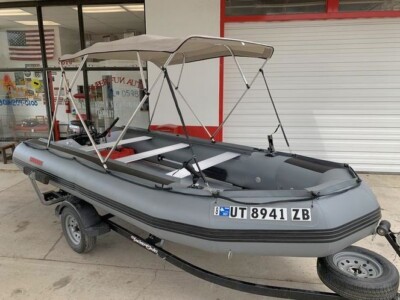 Saturn Inflatable Raft Boat with Suzuki Motor, Trailer, and Canopy 15 ...