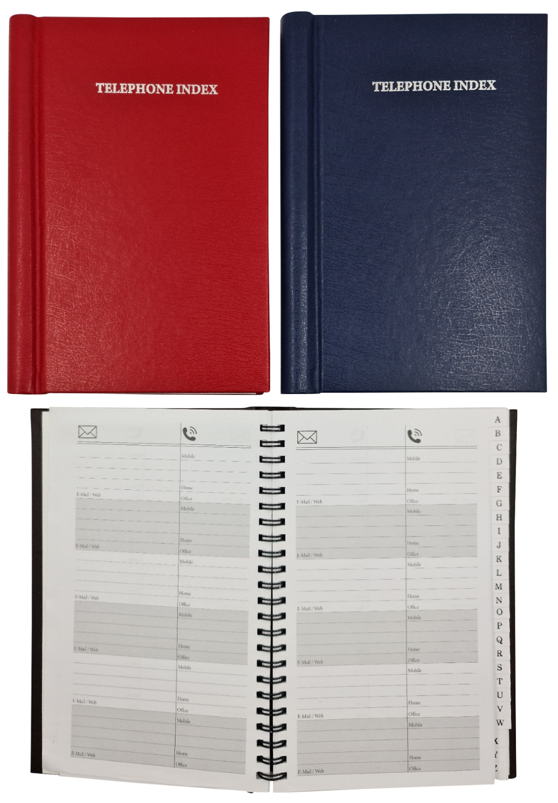 Telephone Address Book A-Z Index Hard Back Cover A5 Address Spiral ...