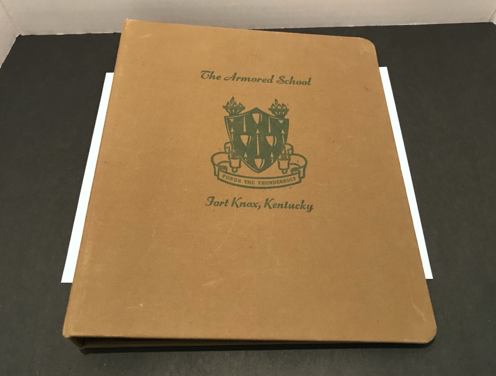 Vintage 1940's The Armored School 3 Ring Binder - Fort Knox, Kentucky ...
