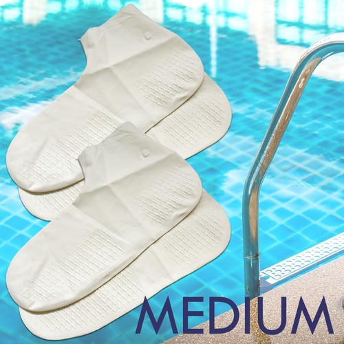 2 PAIRS MEDIUM GUARD SOCKS Swimming Pool Latex Verruca Foot Shield ...