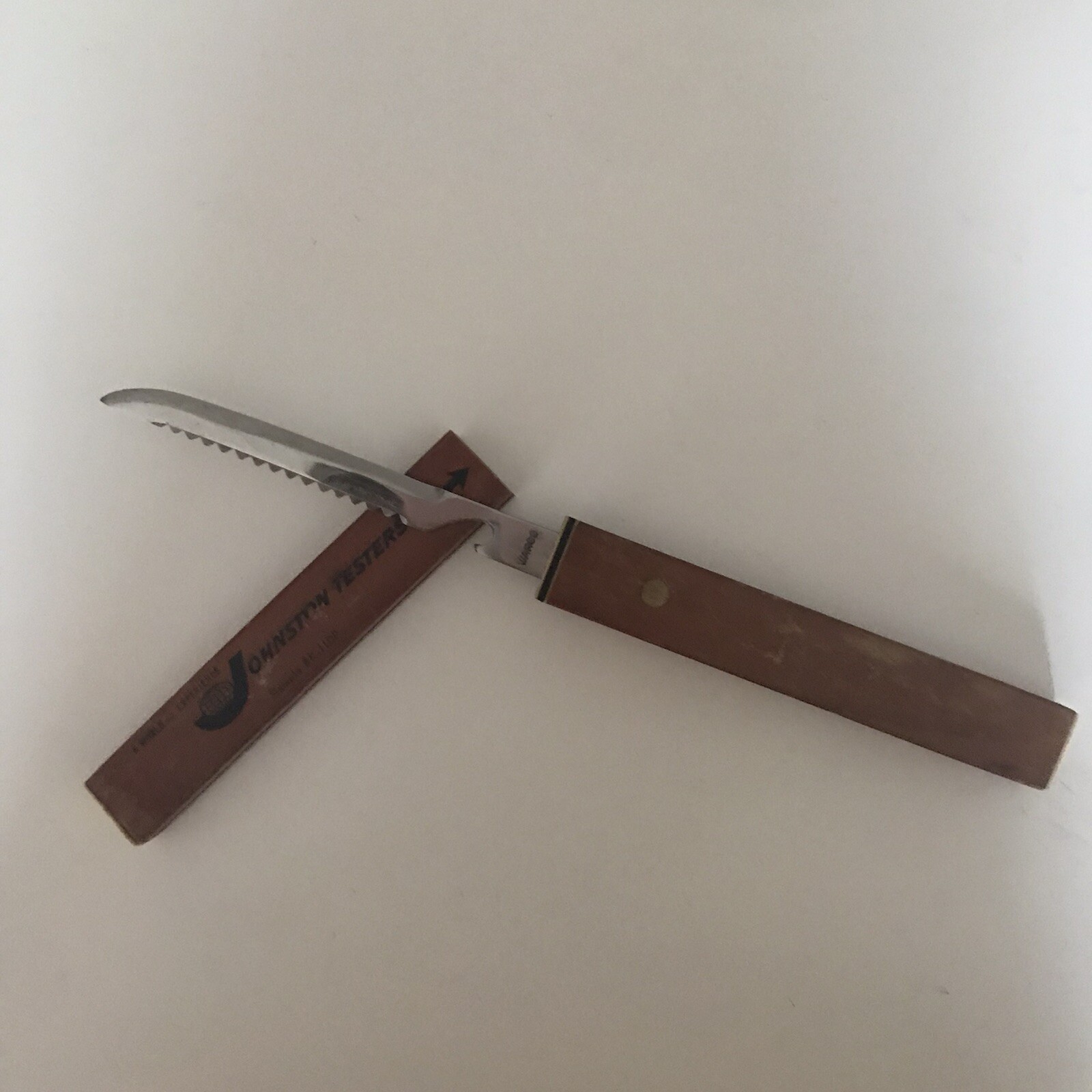 Vtg Floating Fish Knife Wood Sheath Warco Japan Stainless Steel ...