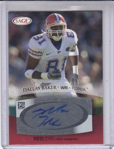 DALLAS BAKER 2007 Sage Autograph Red #A3 Gators | eBay
