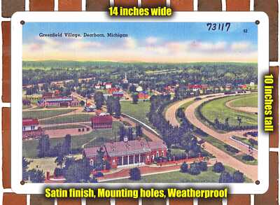 Metal Sign - Michigan Postcard - Greenfield Village, Dearborn, Michigan ...