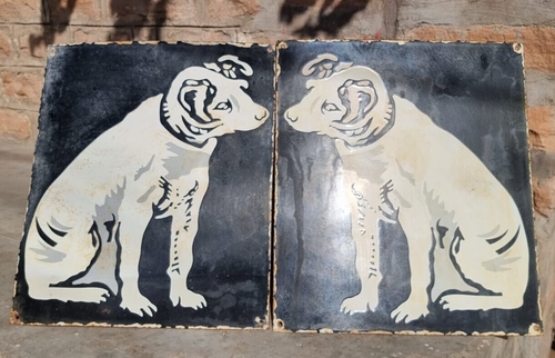 1930s Old Vintage HMV His Master's Voice Records Dog Porcelain Enamel ...