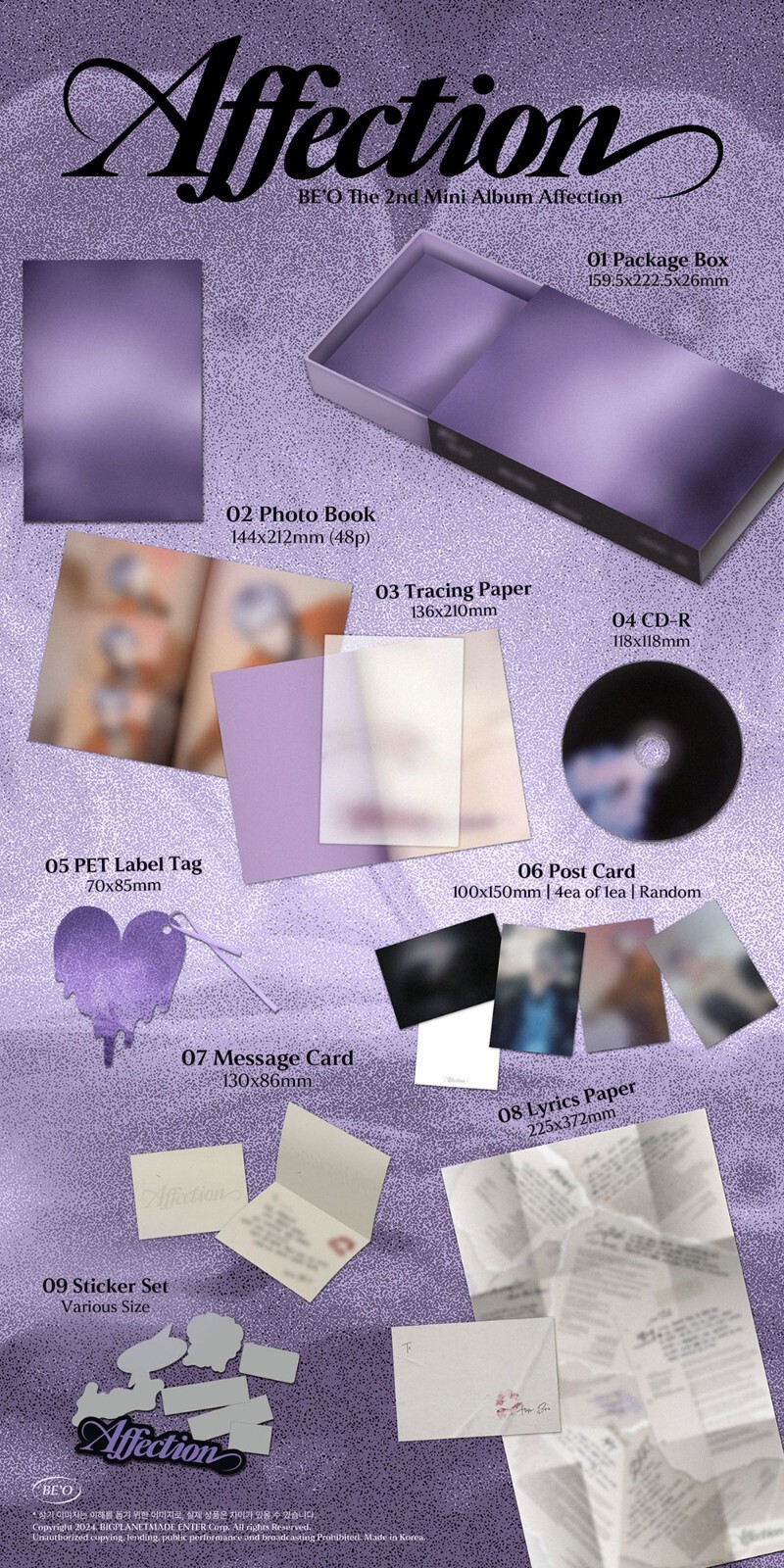 BE'O - The 2nd Mini Album : Affection [BOX ver.] CD Disc K-Pop Rapper ...