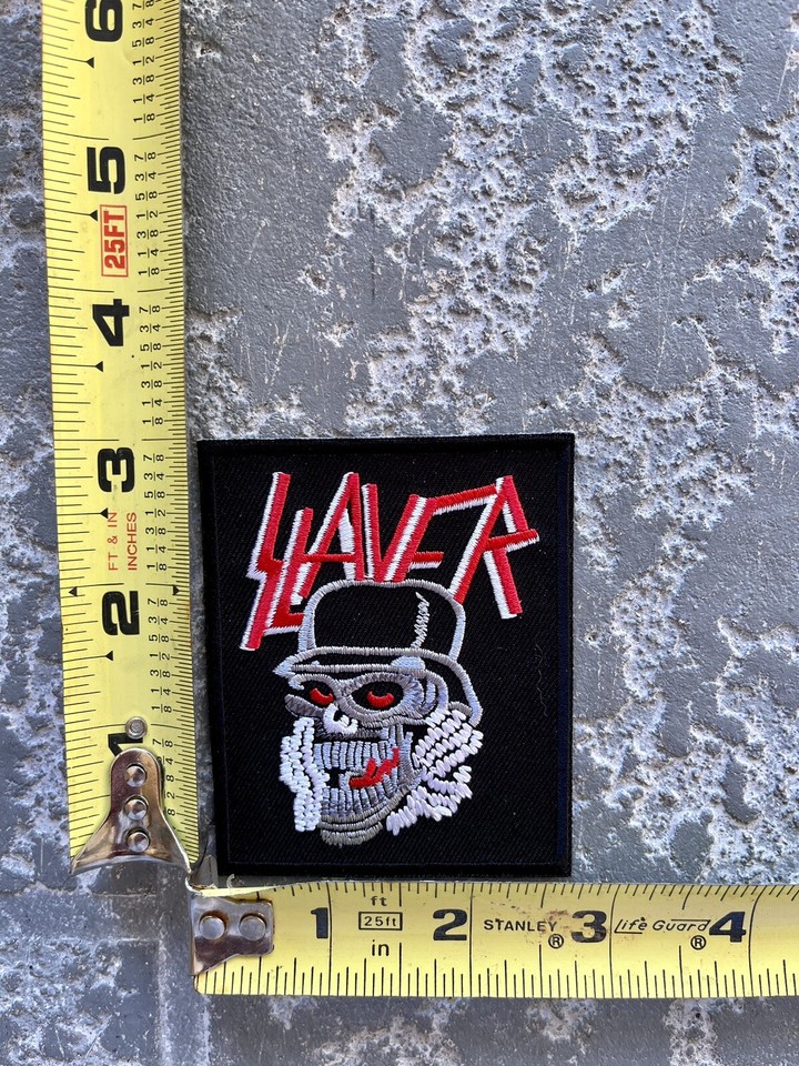 Slayer Iron On Patch Red Black White Embroidered Metal | eBay